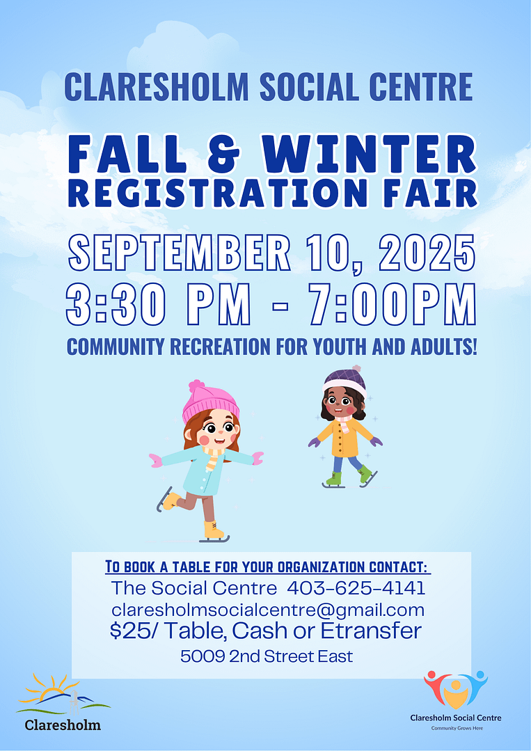 Upcoming Events - Claresholm Social Center